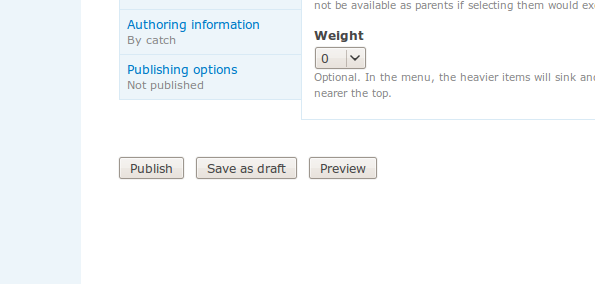 D7UX: "Save draft" and "Publish" buttons on node forms [#282122] | Drupal.org