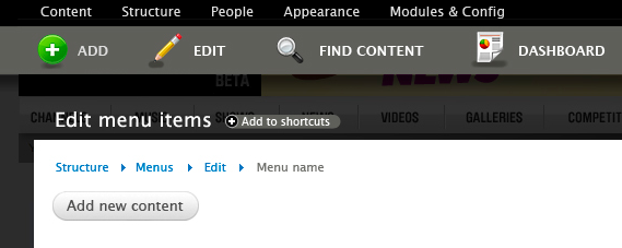 D7UX: Implement customizable shortcuts [#511286] | Drupal.org