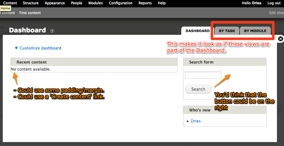 Fix dashboard as the default /admin local task [#652122] | Drupal.org