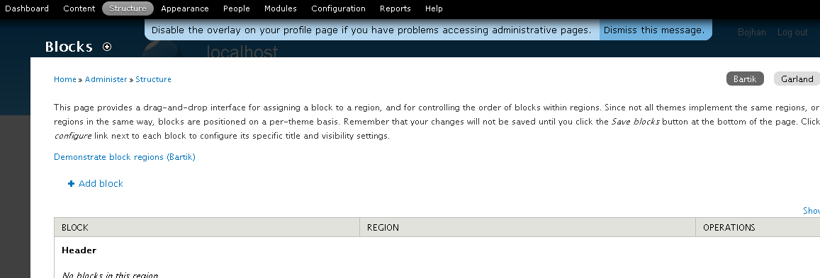 Screen reader users and some keyboard only users need a clear, quick way to disable the overlay ...