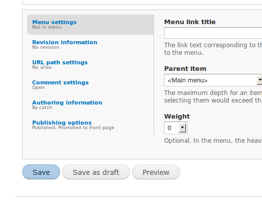 D7UX: "Save draft" and "Publish" buttons on node forms [#282122] | Drupal.org