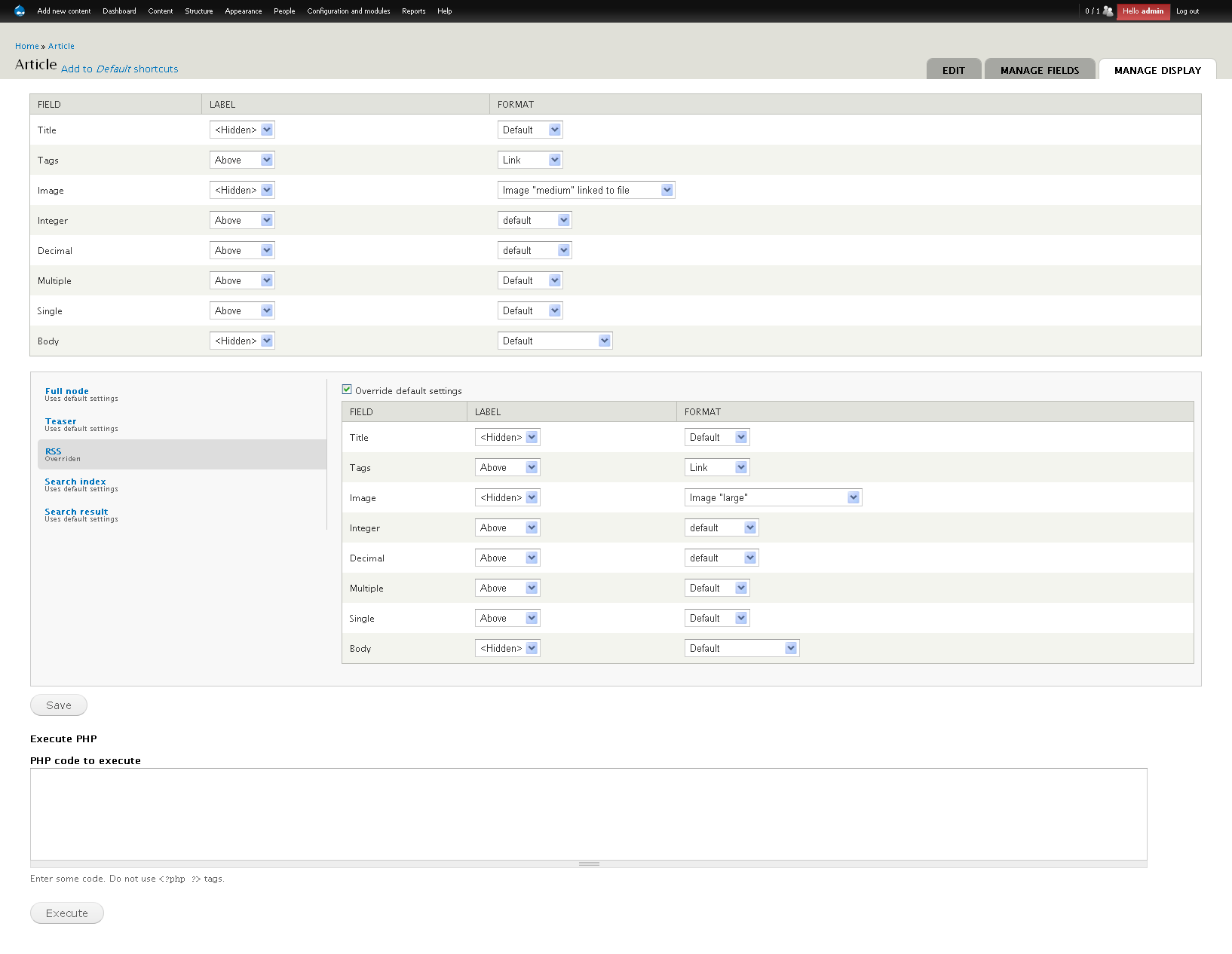 Redesign the 'Manage Display' screen [#553298] | Drupal.org