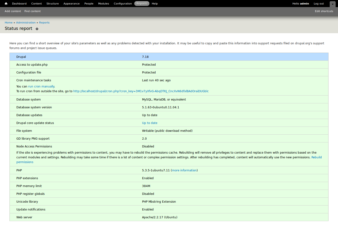 Cron URL on status report page is no longer an absolute URL [#1873574] | Drupal.org