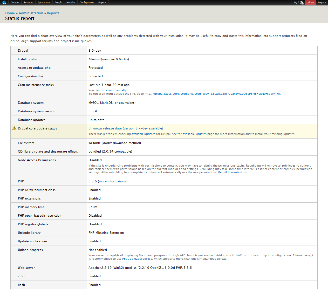 Redesign the status report page [#665790] | Drupal.org