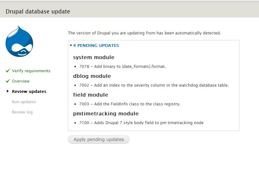 Running Update against "7100 - Adds Drupal 7 style body field to pm ...