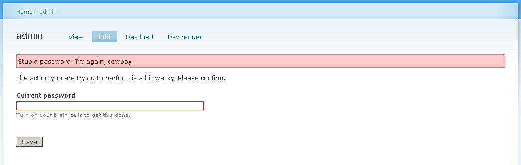 Allow the user edit form to only ask for the current password when ...